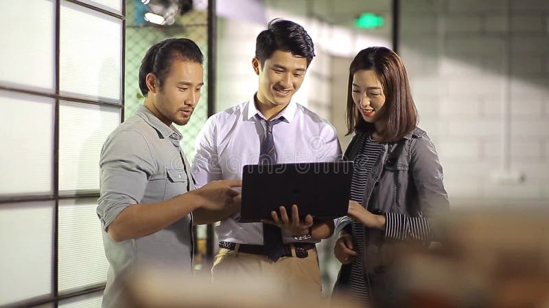 Asian Corporate People Discussing Business in Office Stock Video ...