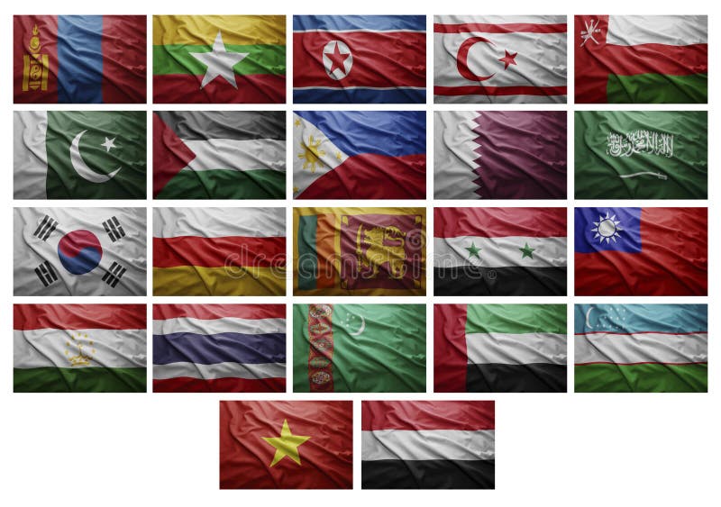 Asian Countries from M To Y Stock Illustration - Illustration of asia ...