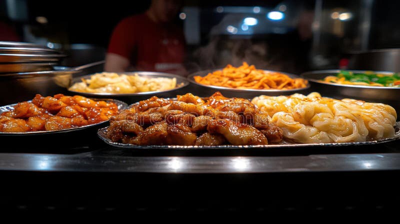 Asian Cuisine Food Buffet stock photo. Image of plate - 366073664