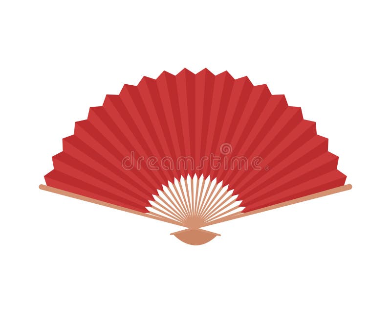 Asian culture red fan stock vector. Illustration of culture - 271118520