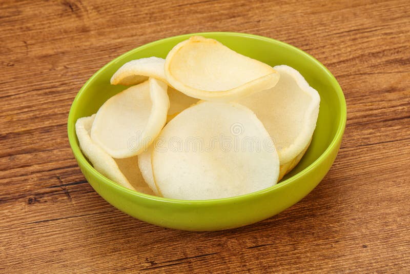Asian Cusine - Homemade Prawn Chips Stock Photo - Image of crispy ...