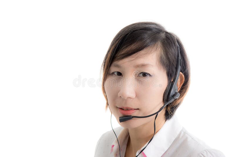 Asian Customer Service Operator Woman Stock Image - Image of asian ...