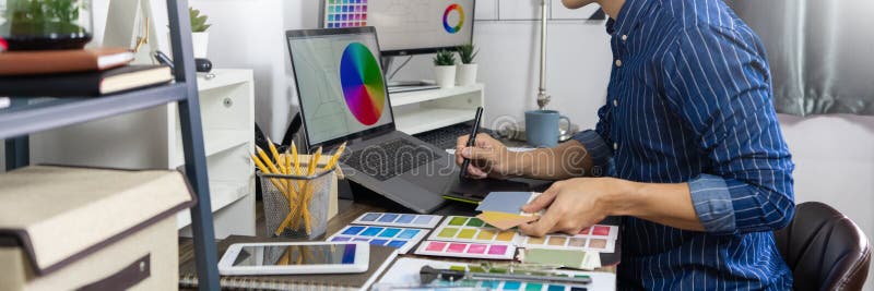 Asian Designer or Creative Occupation Design Studio Artist Working on ...