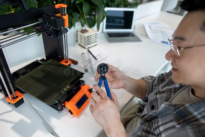 Asian Designer Engineer Using 3d Printer Laboratory Studying Product Prototype Stock Photos ...