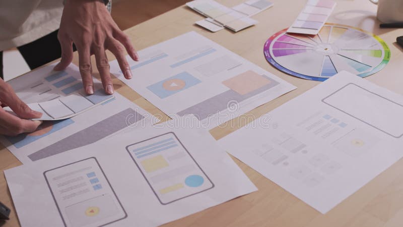 Asian Designer Hold a Layout with Different Colors and Select Colors ...