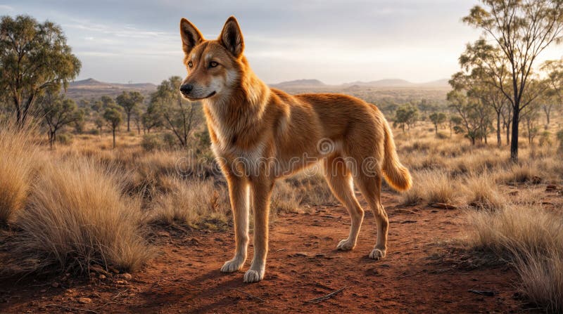 An Asian dingo Canis dingo stock illustration. Illustration of trees ...
