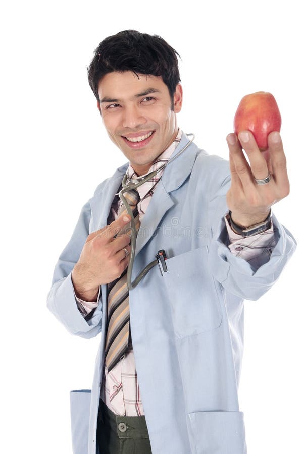 Asian doctor apple stock image. Image of professional - 13345527