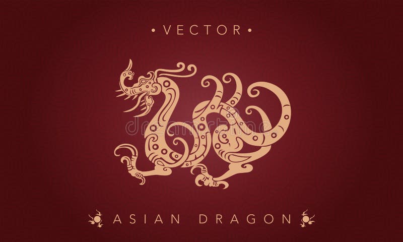 Asian Dragon Art Pattern Chinese Dragon Flying Art Stock Vector ...