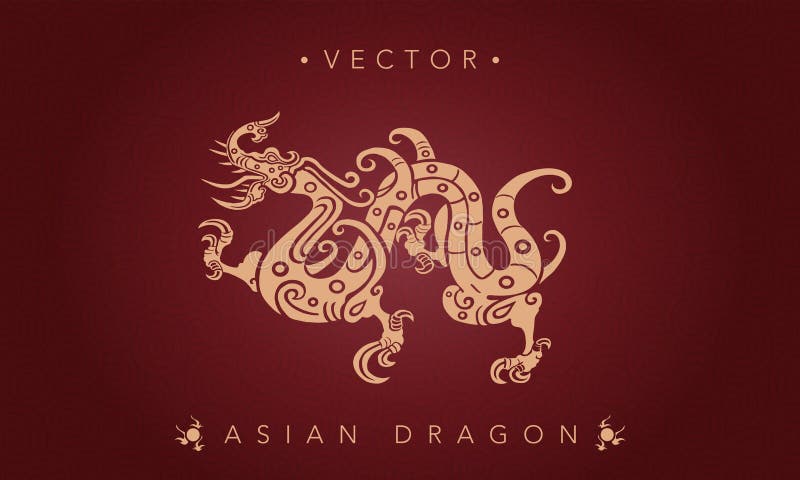 Asian Dragon Art Pattern Chinese Dragon Flying Art Stock Vector ...