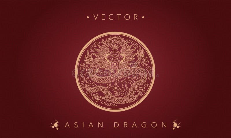 Asian Dragon Art Pattern Chinese Dragon Flying Art Stock Vector ...