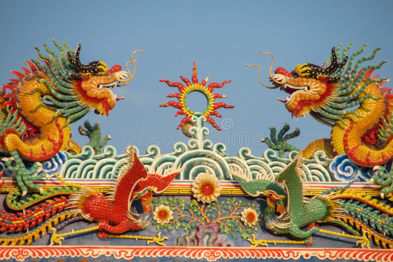 Asian Dragon in the Chinese Temple Stock Photo - Image of power, asia ...