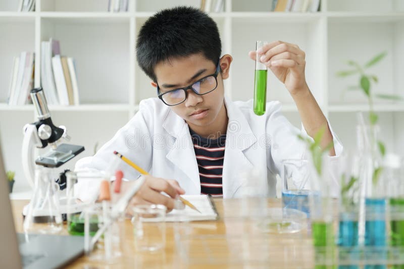 Young Scientists in Action: Kids Conduct Chemistry Experiment in School ...