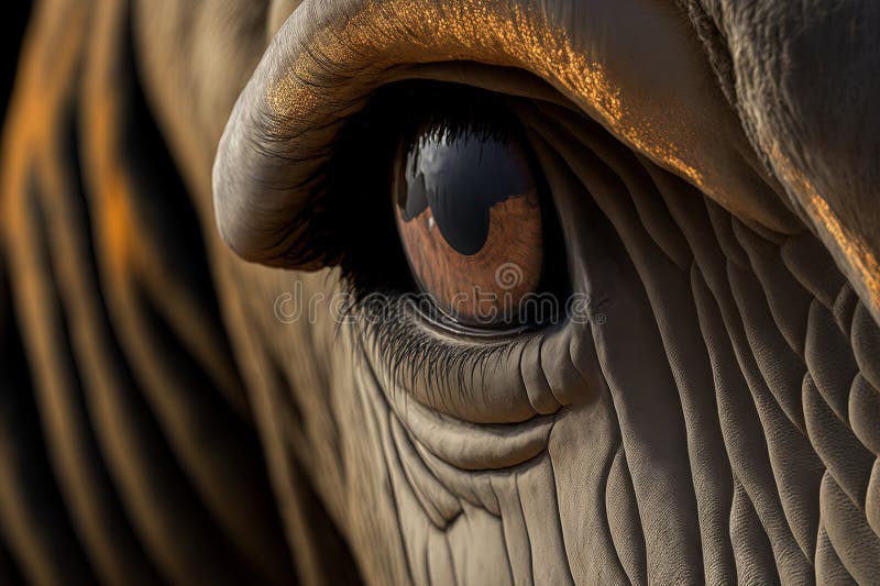 Asian elephant eye closeup stock illustration. Illustration of powerful ...
