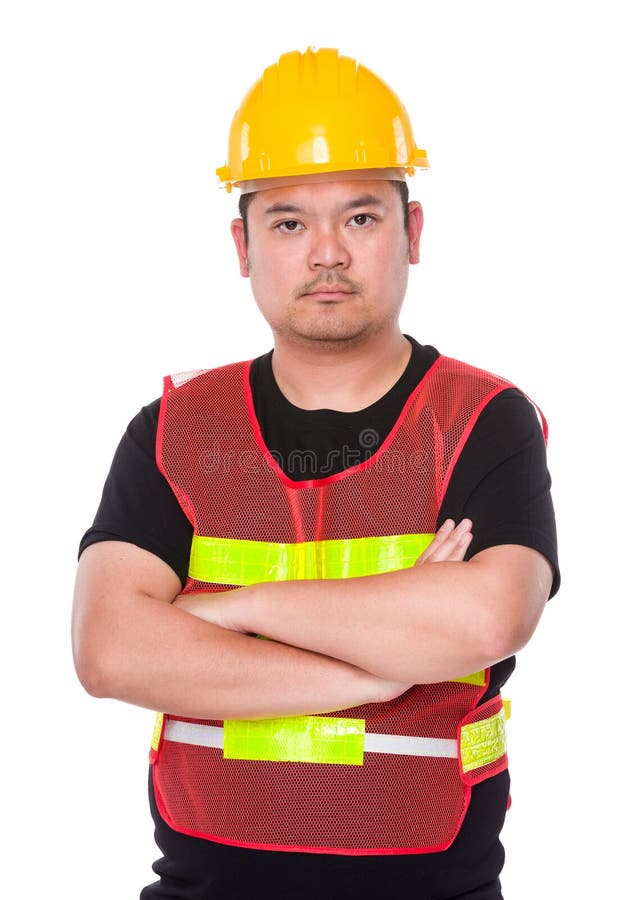 Asian Engineer arm cross stock image. Image of building - 66402581