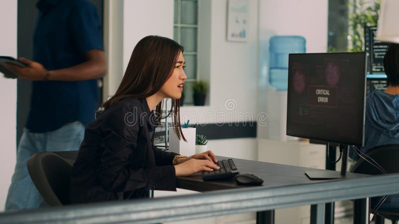 Asian it Engineer Encountering System Failure Error on Computer Stock Photo - Image of diverse ...