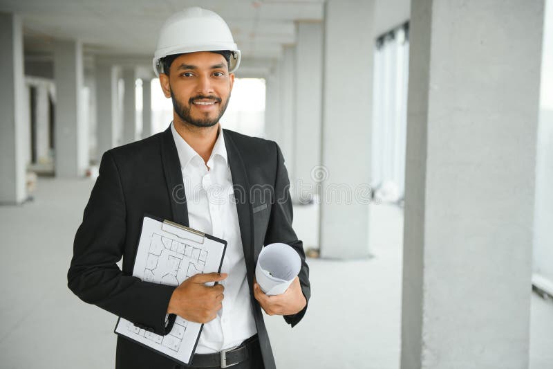 Asian Engineer Handsome Man or Architect with White Safety Helmet in ...