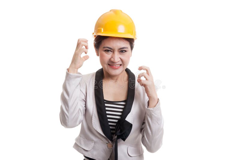 Asian Engineer Woman is Angry , Upset. Stock Image - Image of difficult ...