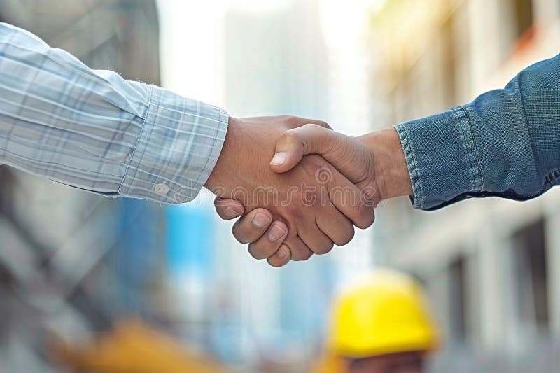 Asian Engineers Shake Hands after Successful Construction Project Stock ...