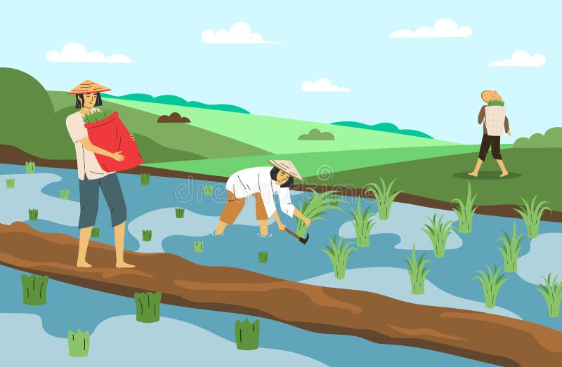 Asian Farmers Illustration stock illustration. Illustration of people ...