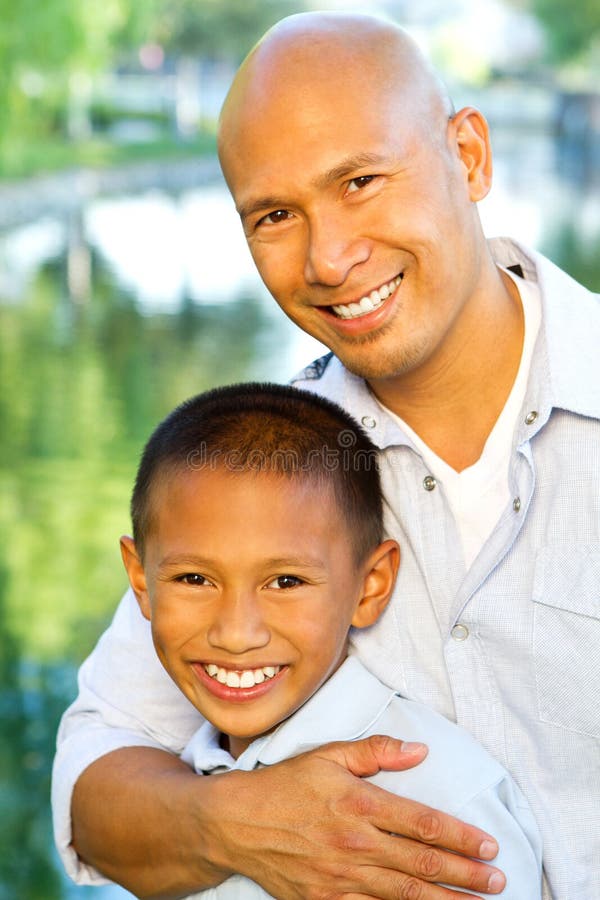 Asian father and his son. stock photo. Image of cute - 99649352
