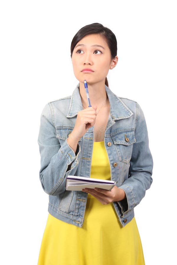 Female Student Thinking Her Dreams Stock Photo - Image of female ...