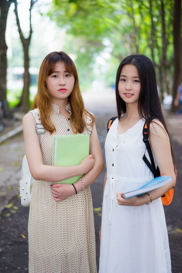 Asian Female College Students Stock Photo - Image of asian, chinese ...