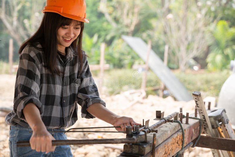 Asian Female Construction Worker Stock Image - Image of occupation ...