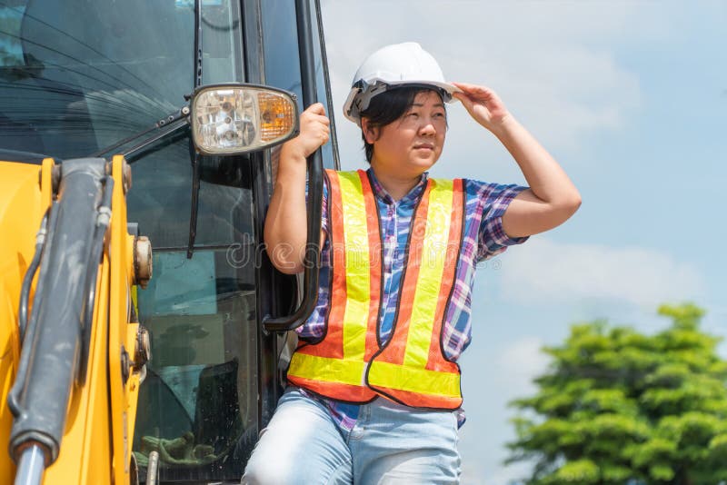 Female Asian Excavator Operator Stock Photos - Free & Royalty-Free ...