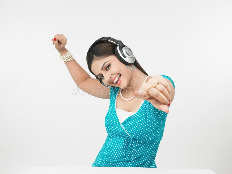 Asian Female Enjoying Music Stock Photo - Image of flowing, asian: 6911404
