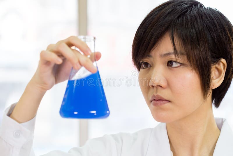 Asian Female Scientist in Lab Stock Image - Image of research ...