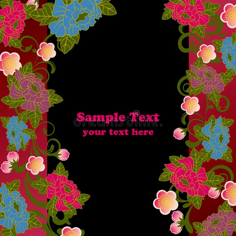 Asian floral frame stock vector. Illustration of flower - 22306768