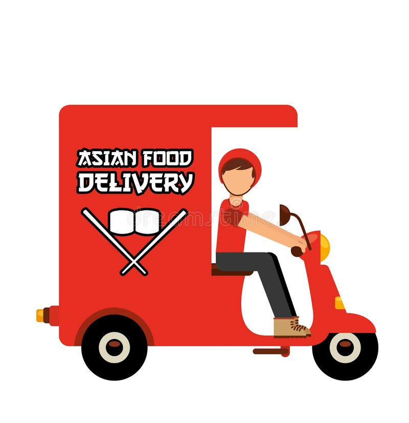 Asian food delivery stock vector. Illustration of vector - 59941103