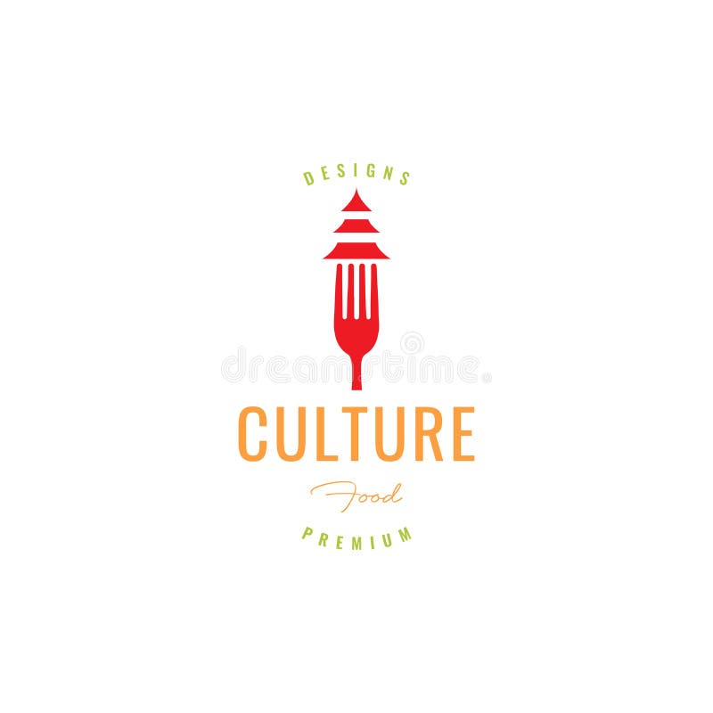 Asian Food with Fork Logo Design Stock Vector - Illustration of healthy ...