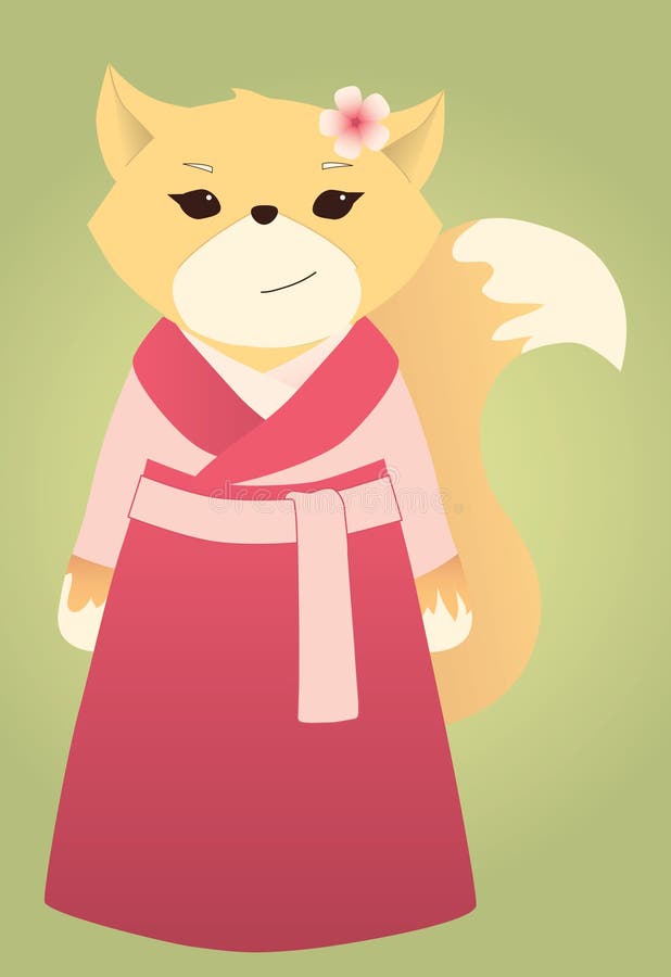 Asian fox stock vector. Illustration of cute, asian, traditional - 22195098