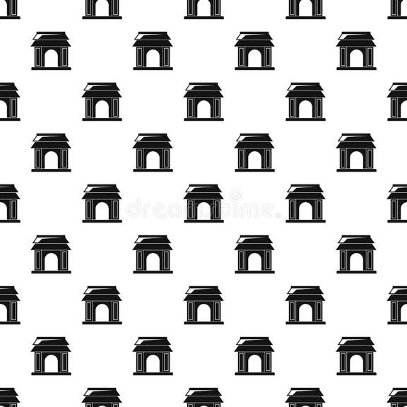 Asian Gate Pattern Seamless Vector Stock Vector - Illustration of door ...