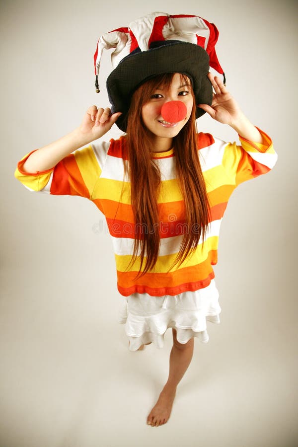 Asian girl clown stock photo. Image of colors, details - 4397654