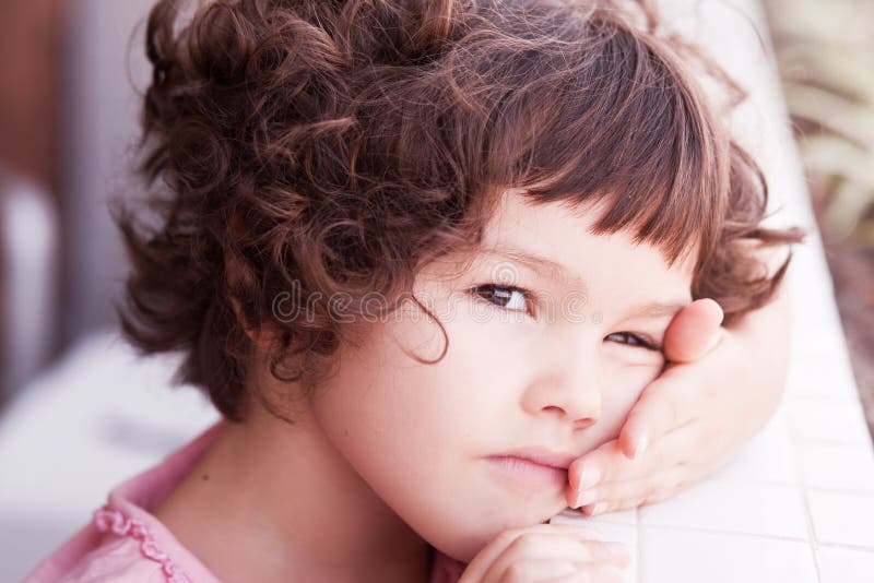 Asian Girl with Curly Short Hair Stock Image - Image of hair, child ...
