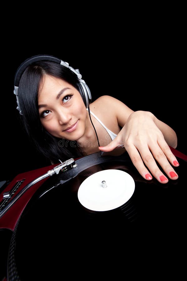 Asian Girl DJ stock photo. Image of deejay, young, audio - 19551928
