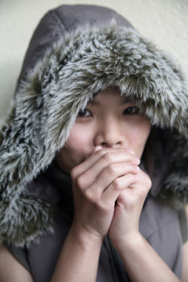 Asian girl feeling cold stock image. Image of girl, person - 9257519