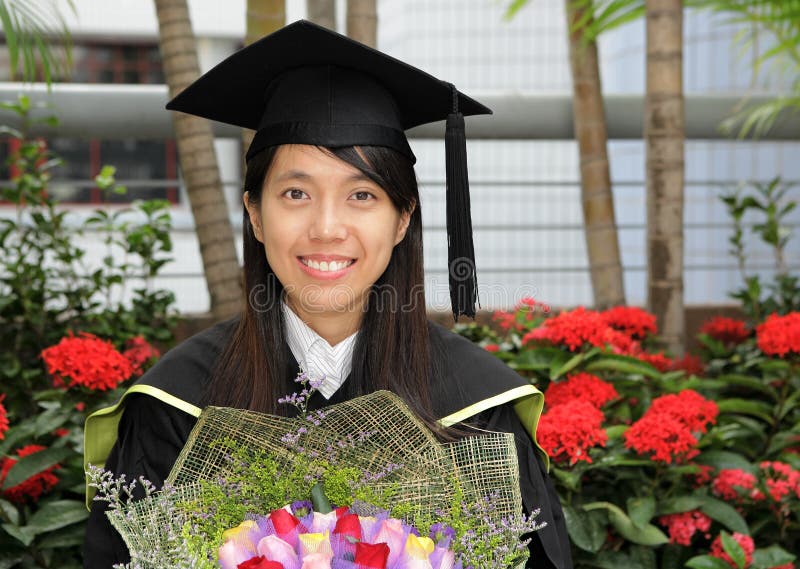 Asian girl graduation stock image. Image of gown, beauty - 17234193