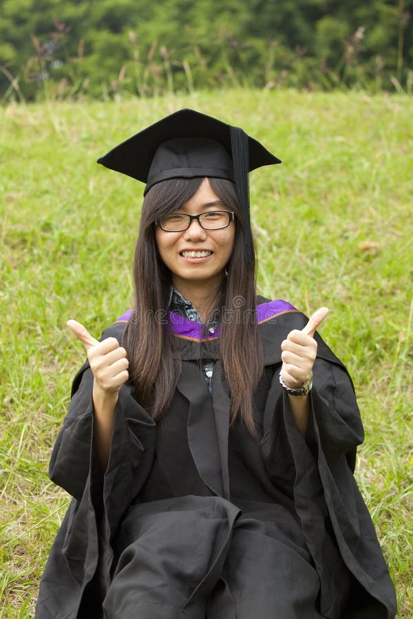 Asian girl graduation stock image. Image of face, accomplish - 22118597