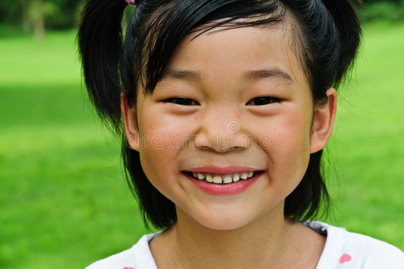 Asian girl happy smile stock image. Image of color, grass - 28600189