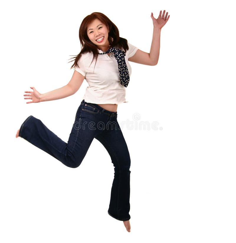 Asian Girl Jumping 2 stock image. Image of lady, feminine - 2483139