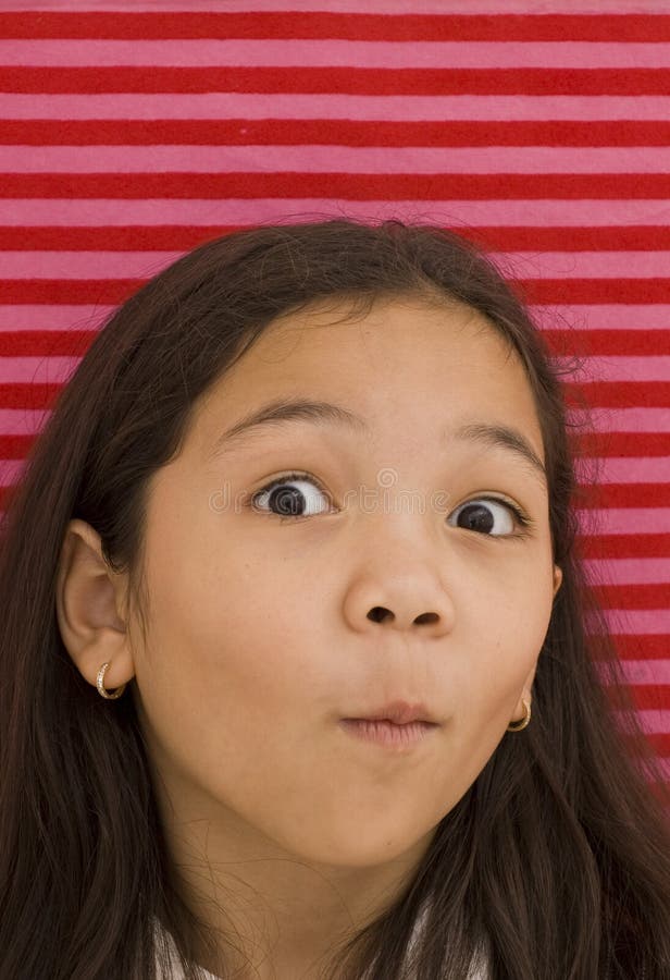Asian Girl with Ohhh Expression Stock Photo - Image of mixed, cute ...
