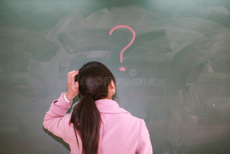 Asian Girl with a Red Question Mark Stock Image - Image of question ...