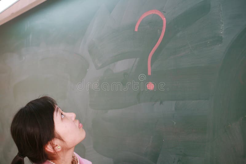 Asian Girl with a Red Question Mark Stock Image - Image of question ...