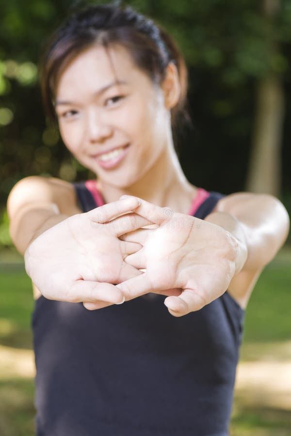 Asian Girl Stretching Her Arms Picture. Image: 9730813