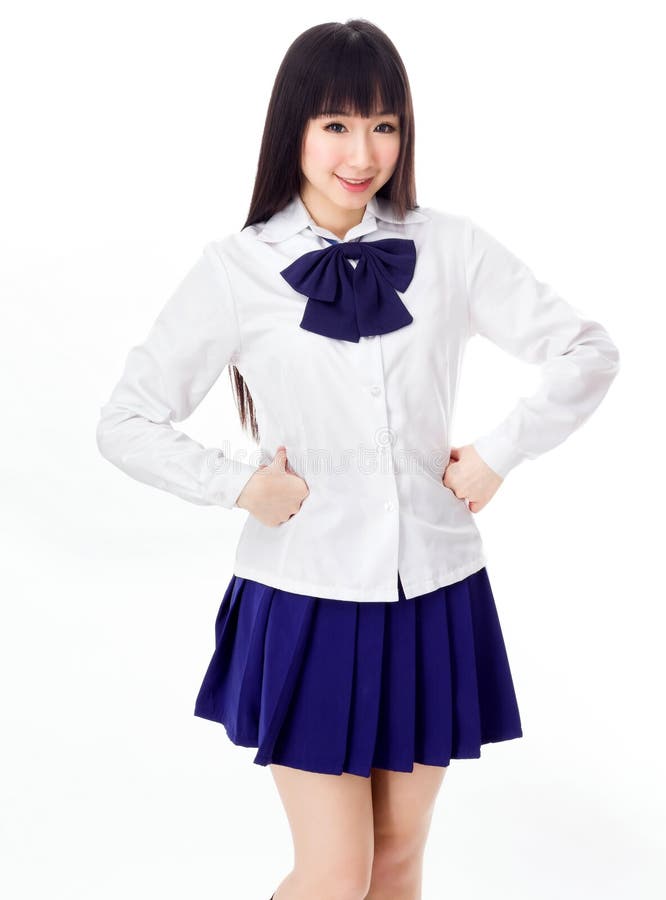 Asian Girl Student in School Uniform Stock Photo - Image of woman ...