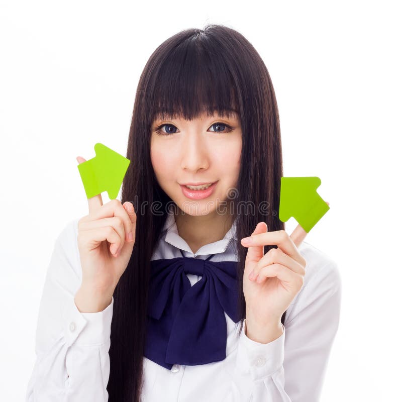 Asian Girl Student in School Uniform Stock Image - Image of fashion ...