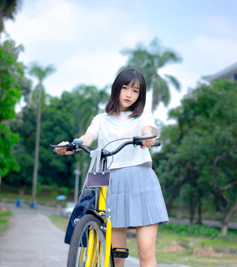Asian Girl Student in School Uniform Learning in the Classroom Stock ...